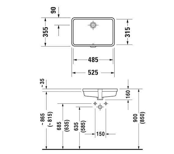 Duravit Vero White 430 x 315mm Vanity Washbasin - 0330430000