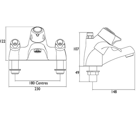 Bristan Java Chrome Bath Filler Tap With Thermostatic Shower - J Thbsmvo C
