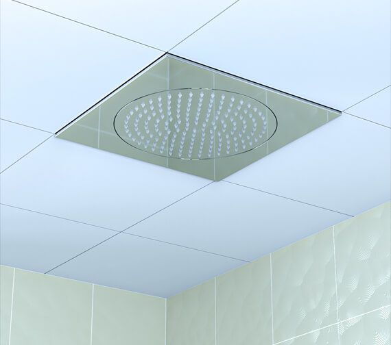 Hudson Reed Chrome Square Ceiling Tile Fixed Shower Head - HEAD80