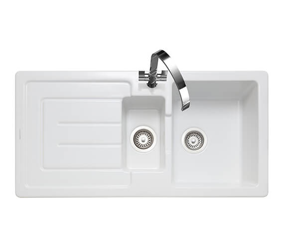 Rangemaster Austell 1000 x 500mm 1.5 Bowl Fire Clay Ceramic Inset Sink