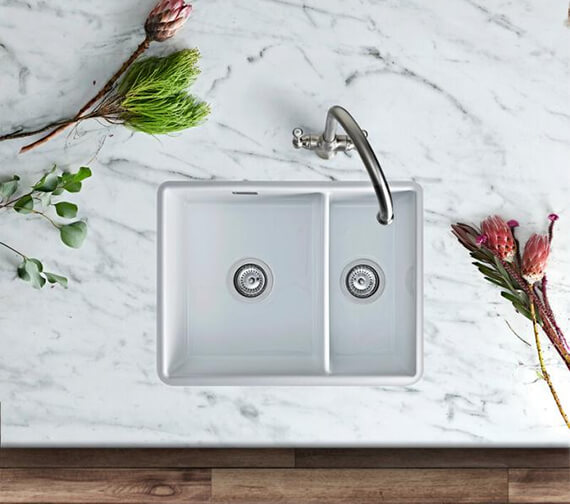 Rangemaster Rustique 595 x 460mm Fire Clay Ceramic Inset Sink - CRUB3216WH/