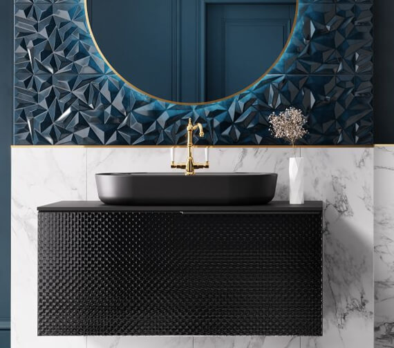 Royo Glam 540mm High Single Drawer Wall Hung Vanity Unit - RO168386.