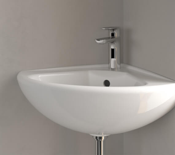 Villeroy And Boch O.Novo 415mm 1 Taphole White Alpin Corner Basin With ...