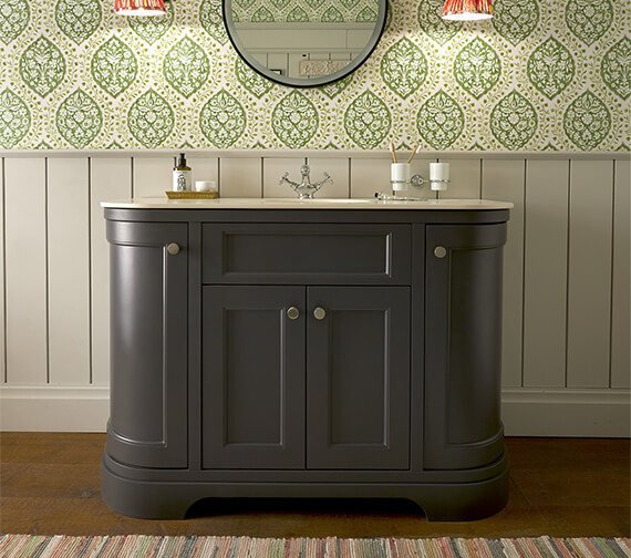 Heritage Wilton 1200mm Floor Standing 4 Doors Curved Vanity Unit
