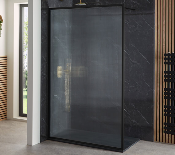 Aquaglass Velar 2000mm High Fluted Glass Walk-In Front Panel - PF0011