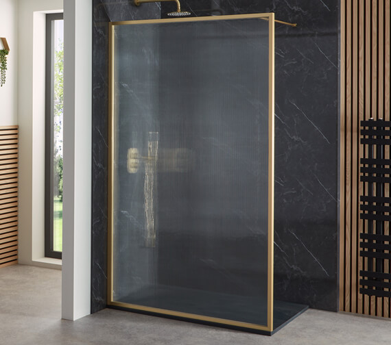 Aquaglass Velar 2000mm High Fluted Glass Walk-In Front Panel - PF0011