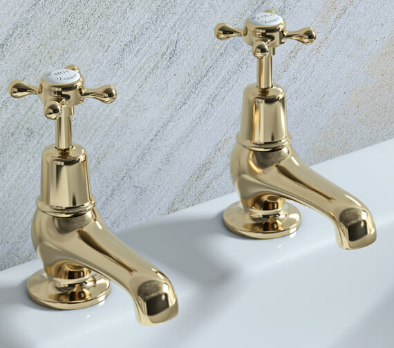 Burlington 3 Inch Basin Taps With Claremont Handles