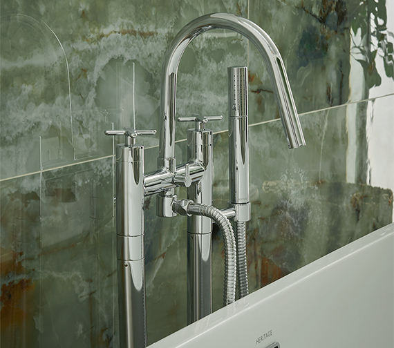 Heritage Salcombe Floor Standing Bath Shower Mixer Tap
