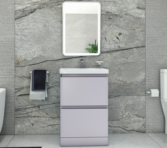 RAK Resort 2 Drawer 500mm Floor-Standing White Vanity Unit - RAKRSTFSU50600