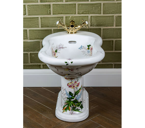 Silverdale Victorian Garden 1 Taphole Freestanding Bidet - VCBID1THWHIVG