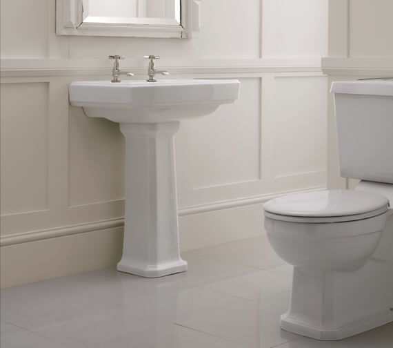 Lecico Saffia 470mm White Finish Traditional Wash Basin
