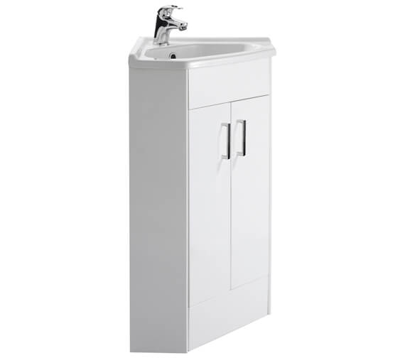 Nuie Mayford Double Door Corner White Cabinet And Basin - NVC180A.
