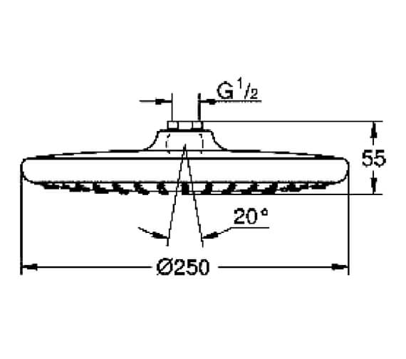 Grohe Tempesta 250mm 1 Spray Chrome Showerhead | 26662000