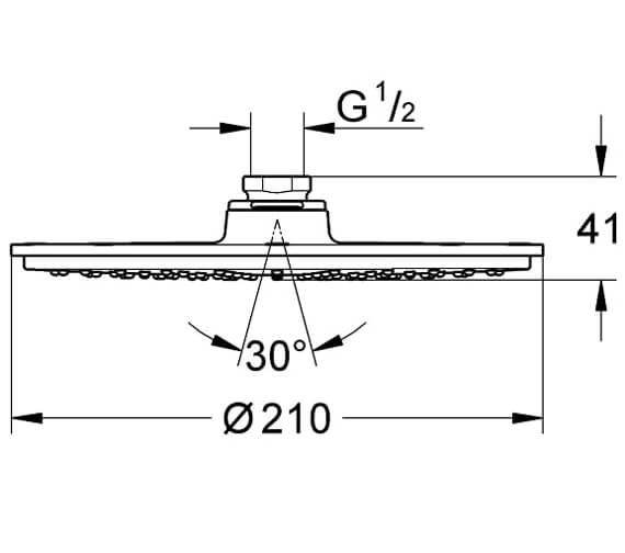 Grohe Rainshower Cosmopolitan 210 Head Shower 1 Spray - 28368000