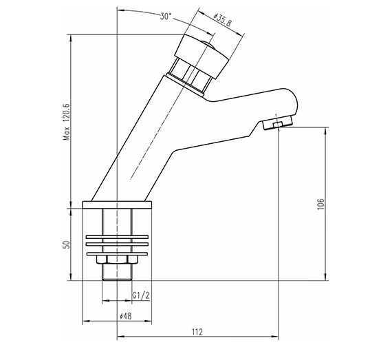 Premier Bathroom Water Saving Non-Concussive Pair Of Basin Taps - TWS007