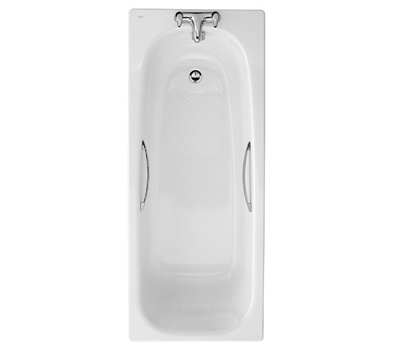 Twyford Shallow 1700 x 700mm Slip Resistant White Steel Bath With Grips ...