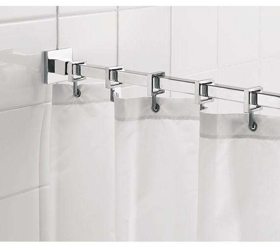 Croydex Luxury Chrome Shower Curtain Rail Rod