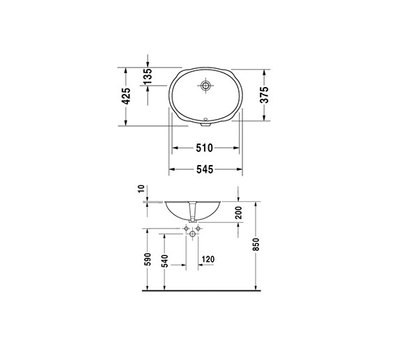 Duravit Santosa Undercounter Vanity Basin 510 x 425mm White - 046651