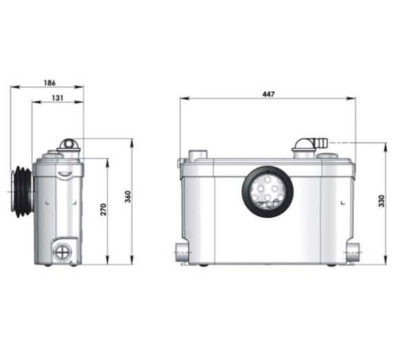 Saniflo Sanislim Small Bore Macerator Pump - 1054