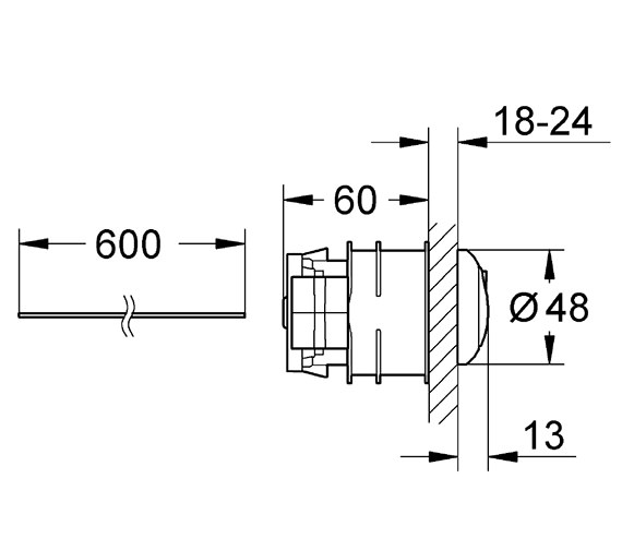 Grohe Eau2 Dual WC Flush Air Button Chrome Plated - 38771000