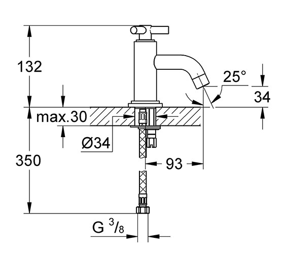 Grohe Atrio Ypsilon Chrome Basin Tap Single - 20021000