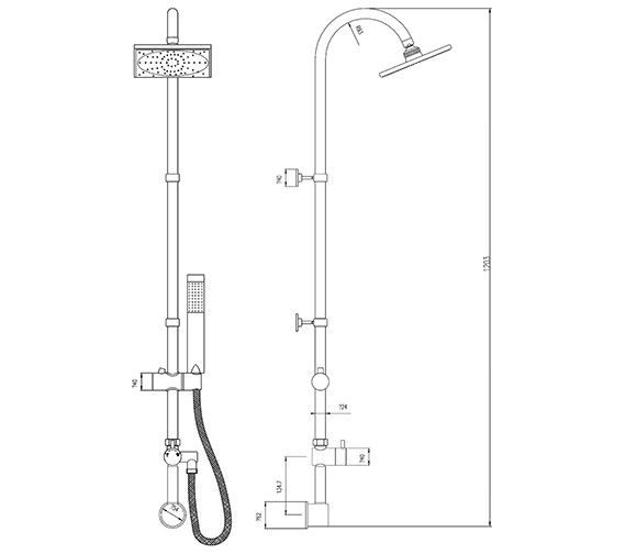 Hudson Reed Worth Shower Kit Chrome With Concealed Elbow And Diverter ...