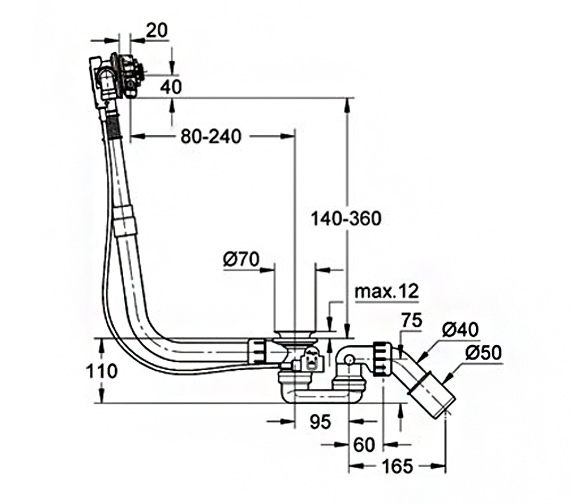 Grohe Talentofill Inlet With Pop-up And Waste System Normal - 28990000
