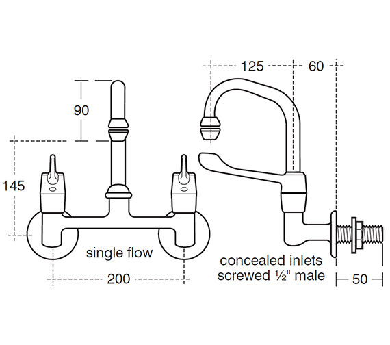Armitage Shanks Markwik Wall Mounted Mixer Tap | S8210AA