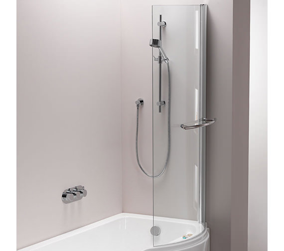 Pura Arco 800mm Universal Shower Bath Screen With Chrome Finish Frame ...