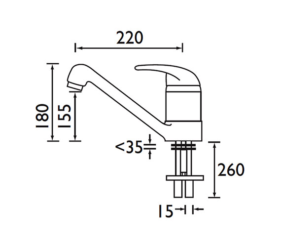 Bristan Java Easyfit Single Flow Kitchen Sink Mixer Tap Chrome - J ...